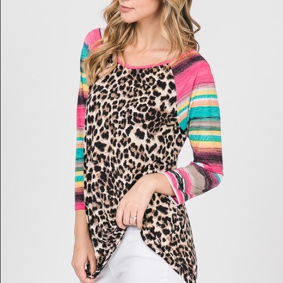 Tops | Leopard And Serape Print Top | Poshmark